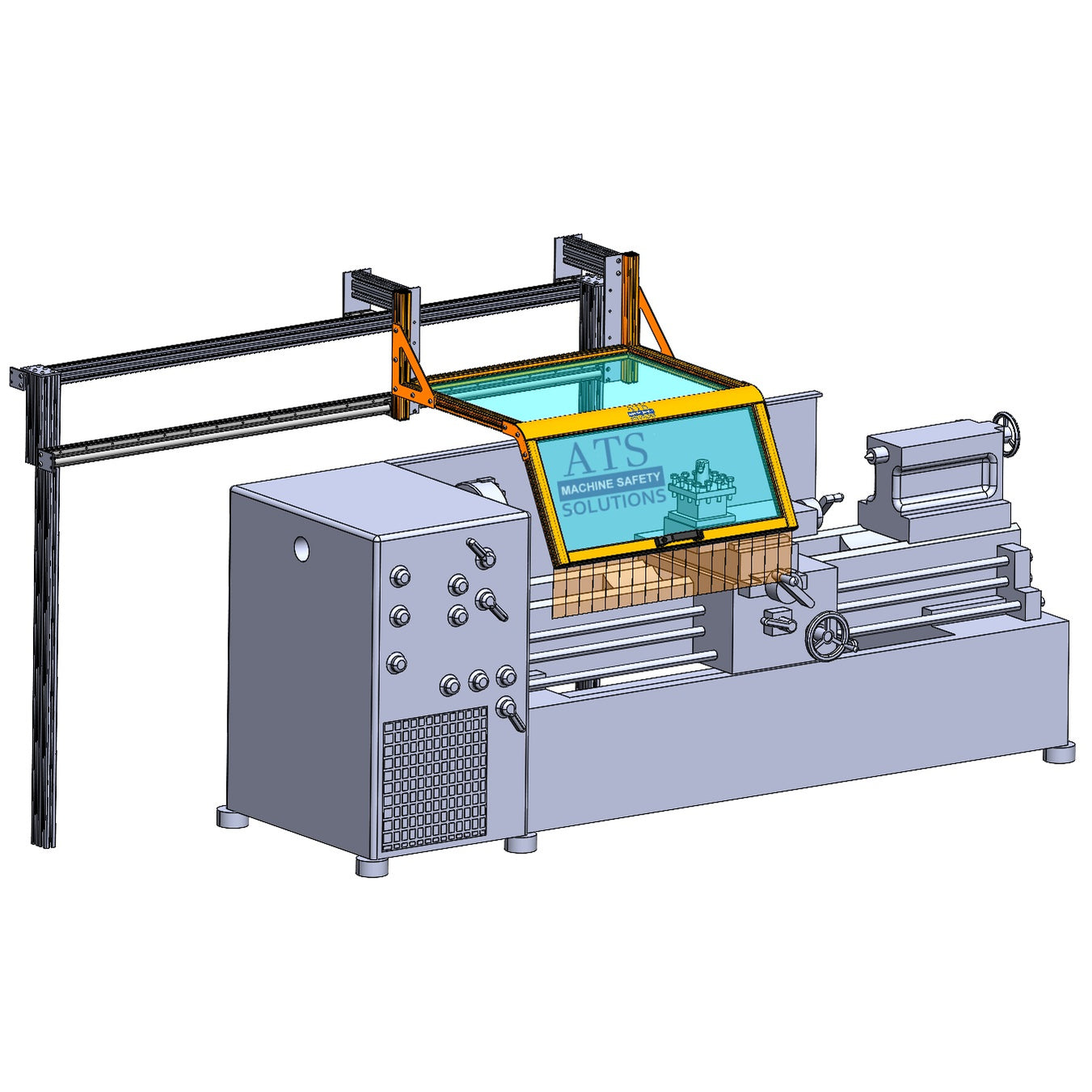 Floor-Mount Lathe Chip Guard - Hinged