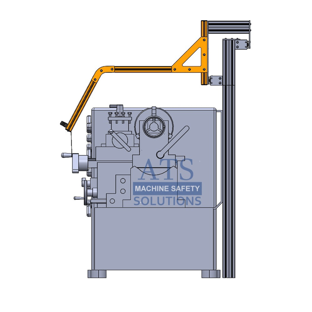 Floor-Mount Lathe Chip Guard - Hinged