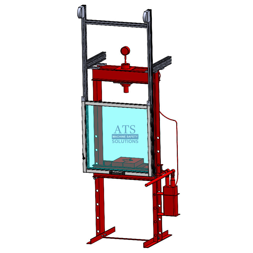 H-Frame Hydraulic Press Safety Guard – Vertical Sliding Design