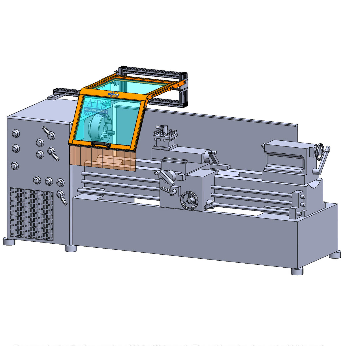 Hinged Lathe Chuck Safety Guard – Custom Machine-Mount Design