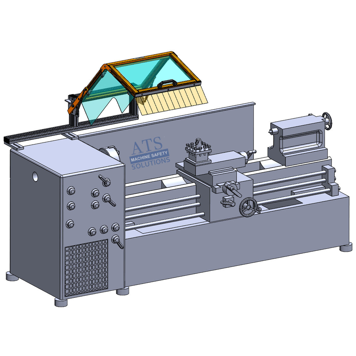 Hinged Lathe Chuck Safety Guard – Custom Machine-Mount Design