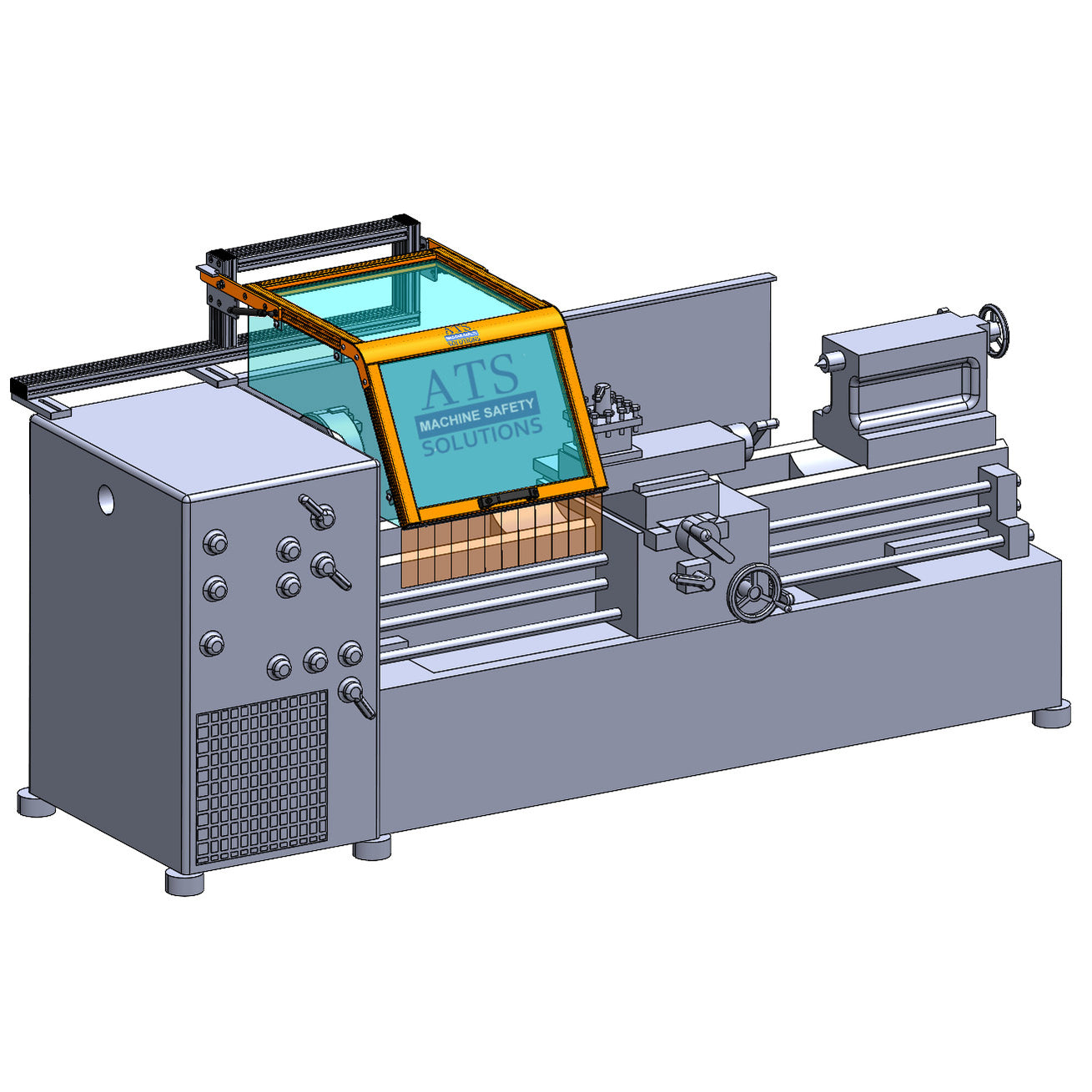 Hinged Lathe Chuck Safety Guard – Custom Machine-Mount Design