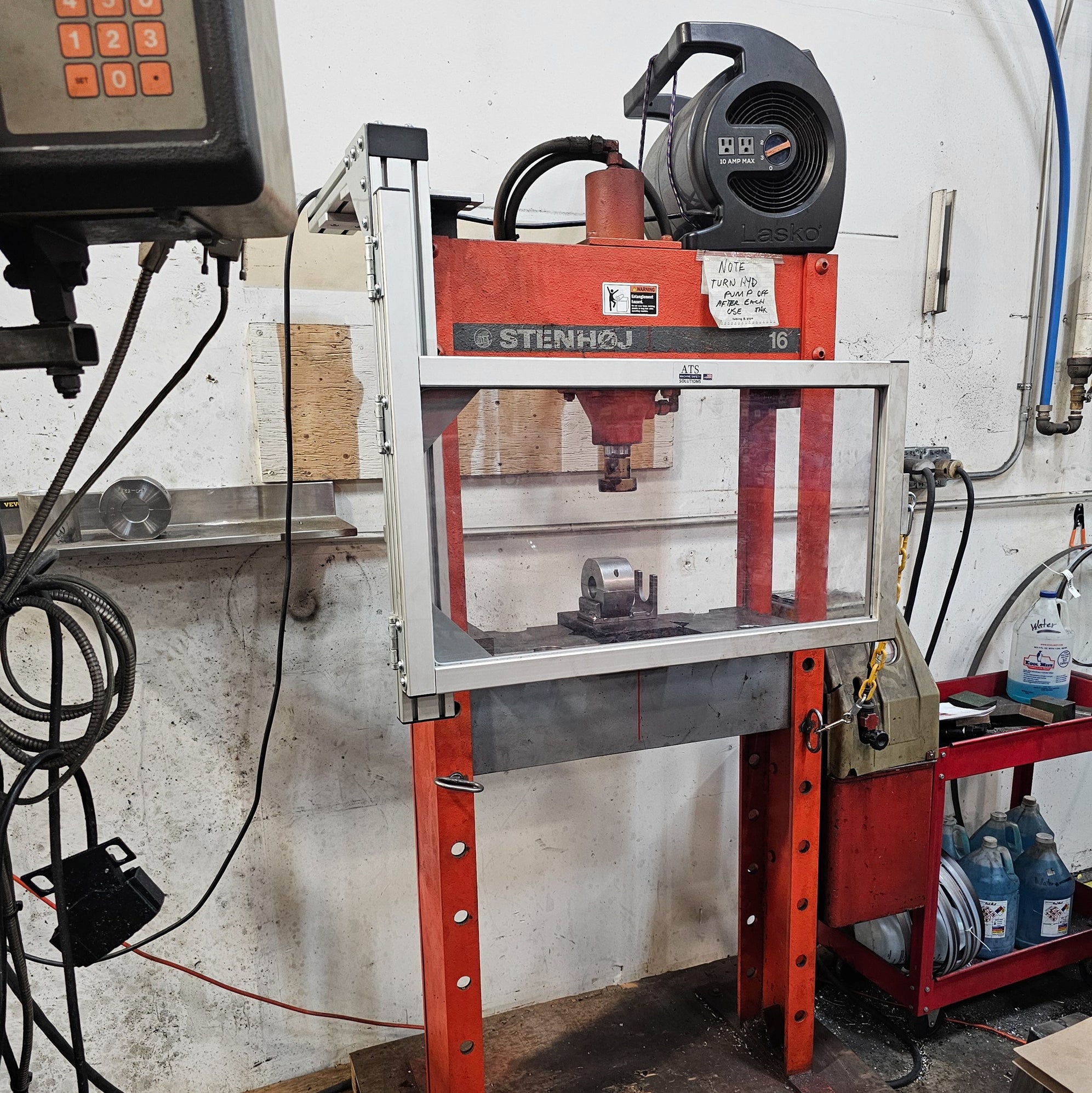 Custom Hydraulic Shop Press Guard – Hinged Safety Door Kit