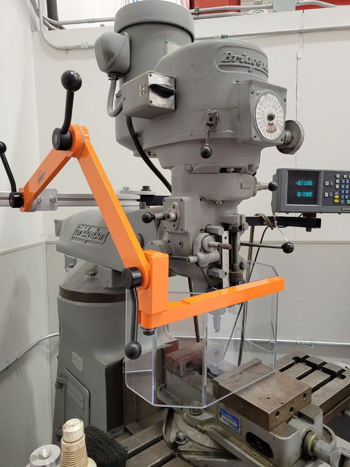 Adjustable Milling Machine Guard – RAM Mount with Lexan Shield