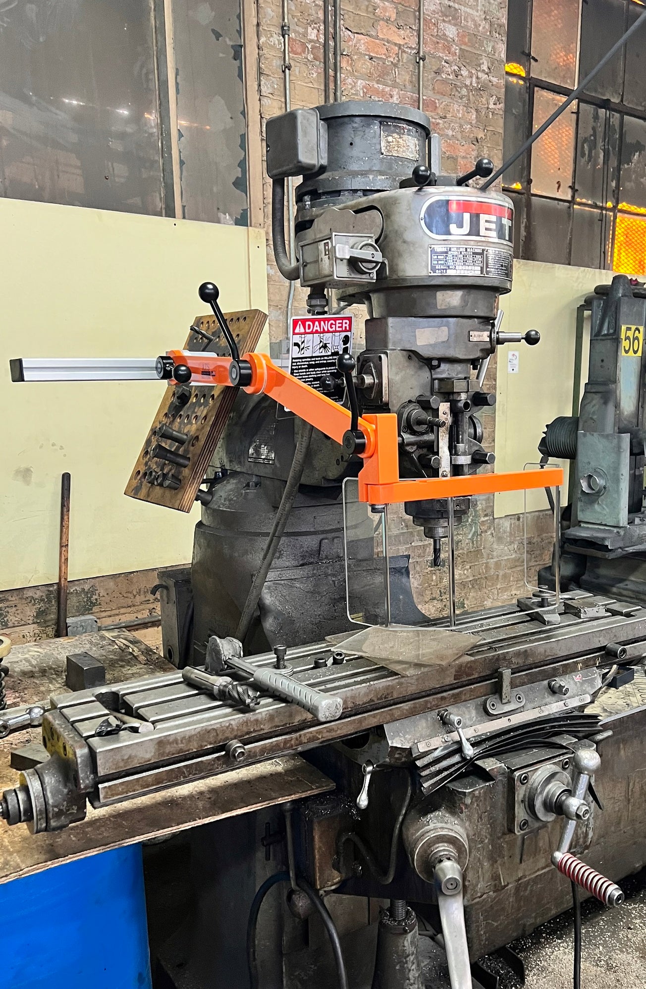 Adjustable Milling Machine Guard – RAM Mount with Lexan Shield