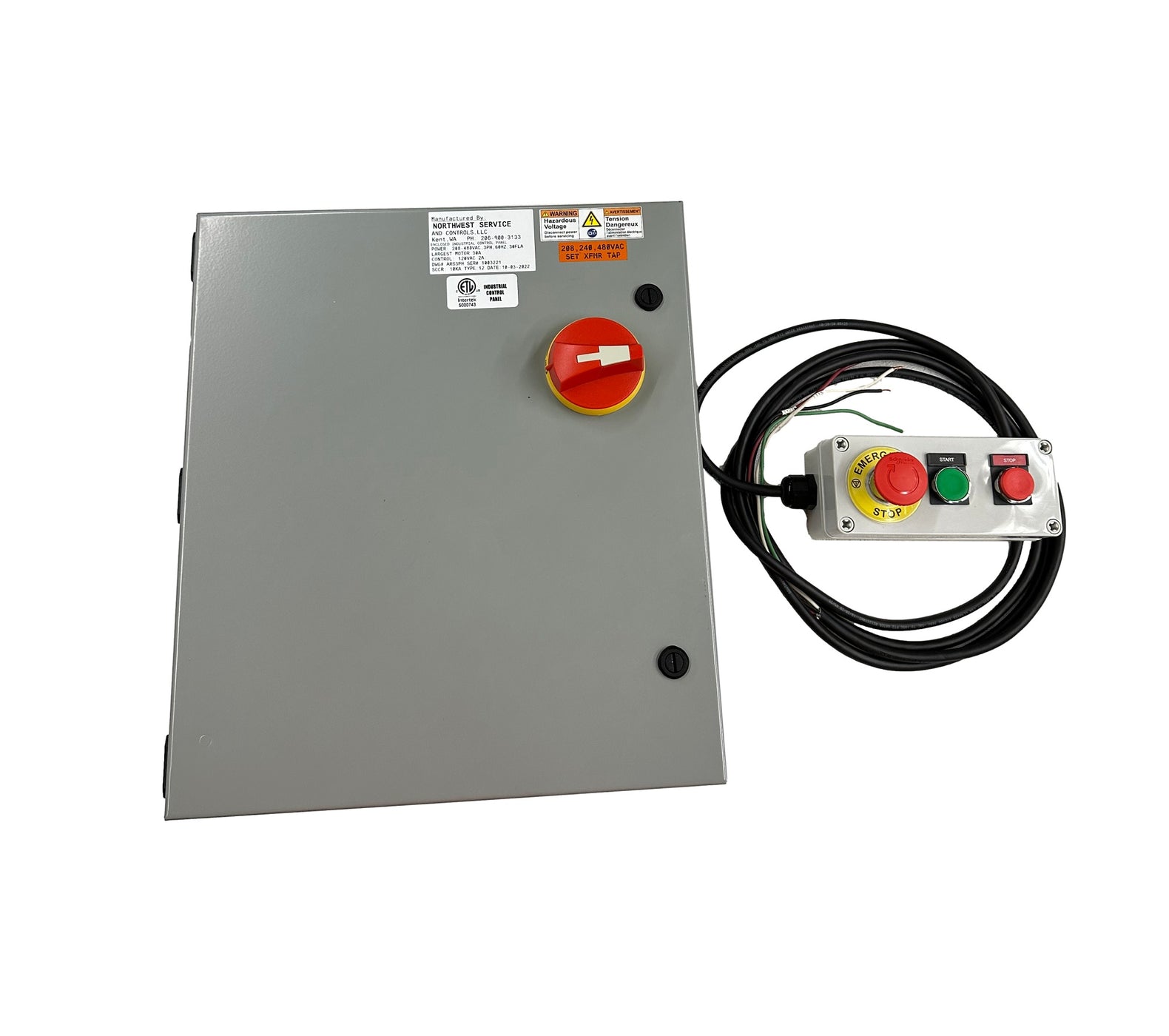 3-Phase Motor Control Panel Box - 208v, 240v, & 480v