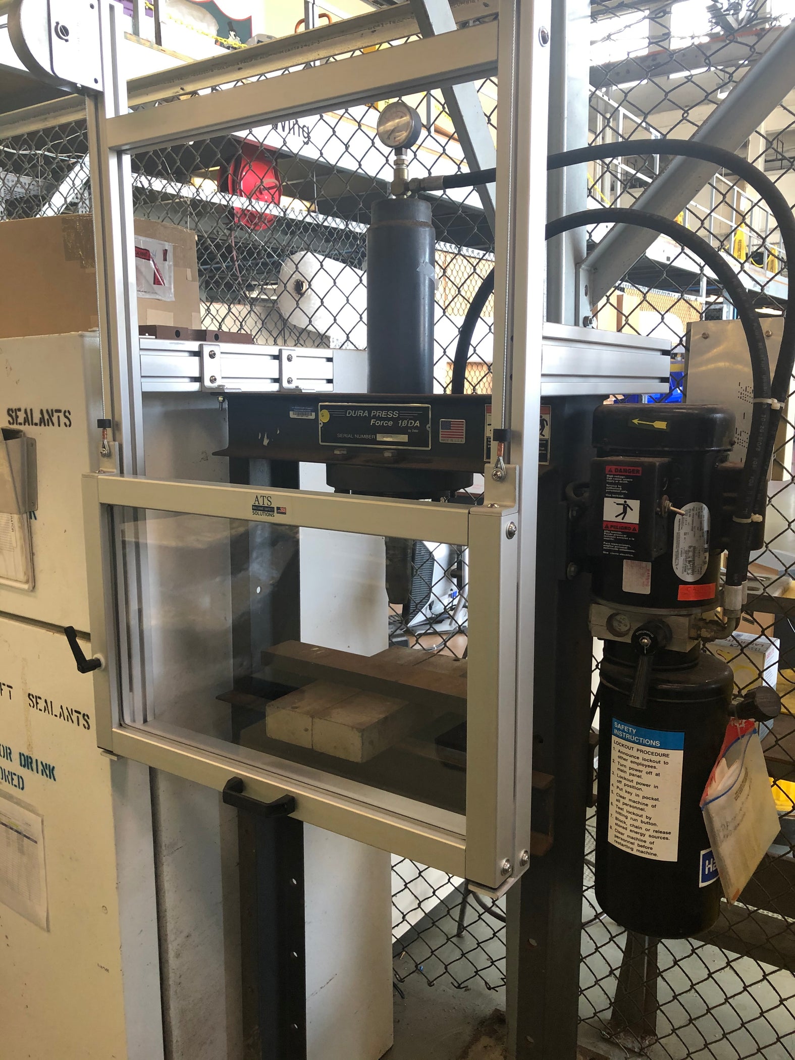 Hydraulic Press Safety Cage - Vertical Sliding Guard