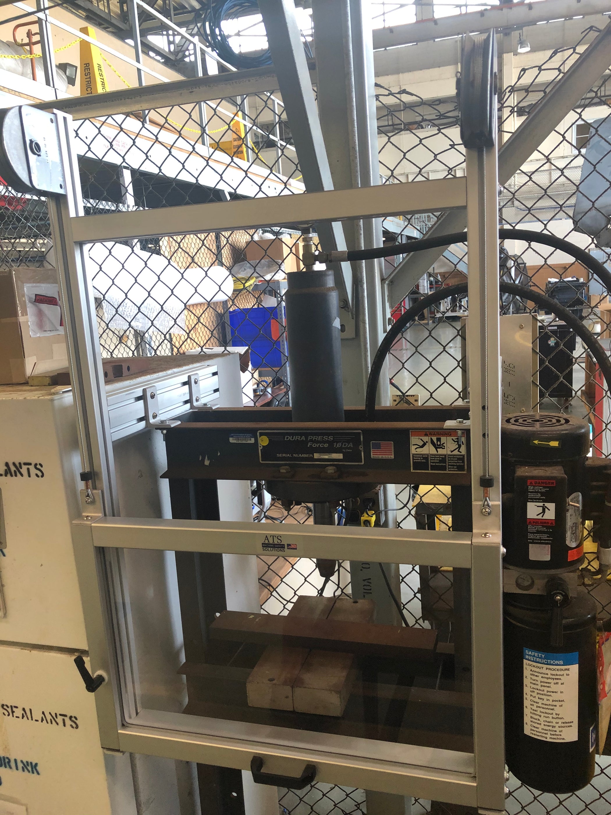 H-Frame Hydraulic Press Safety Guard – Vertical Sliding Design