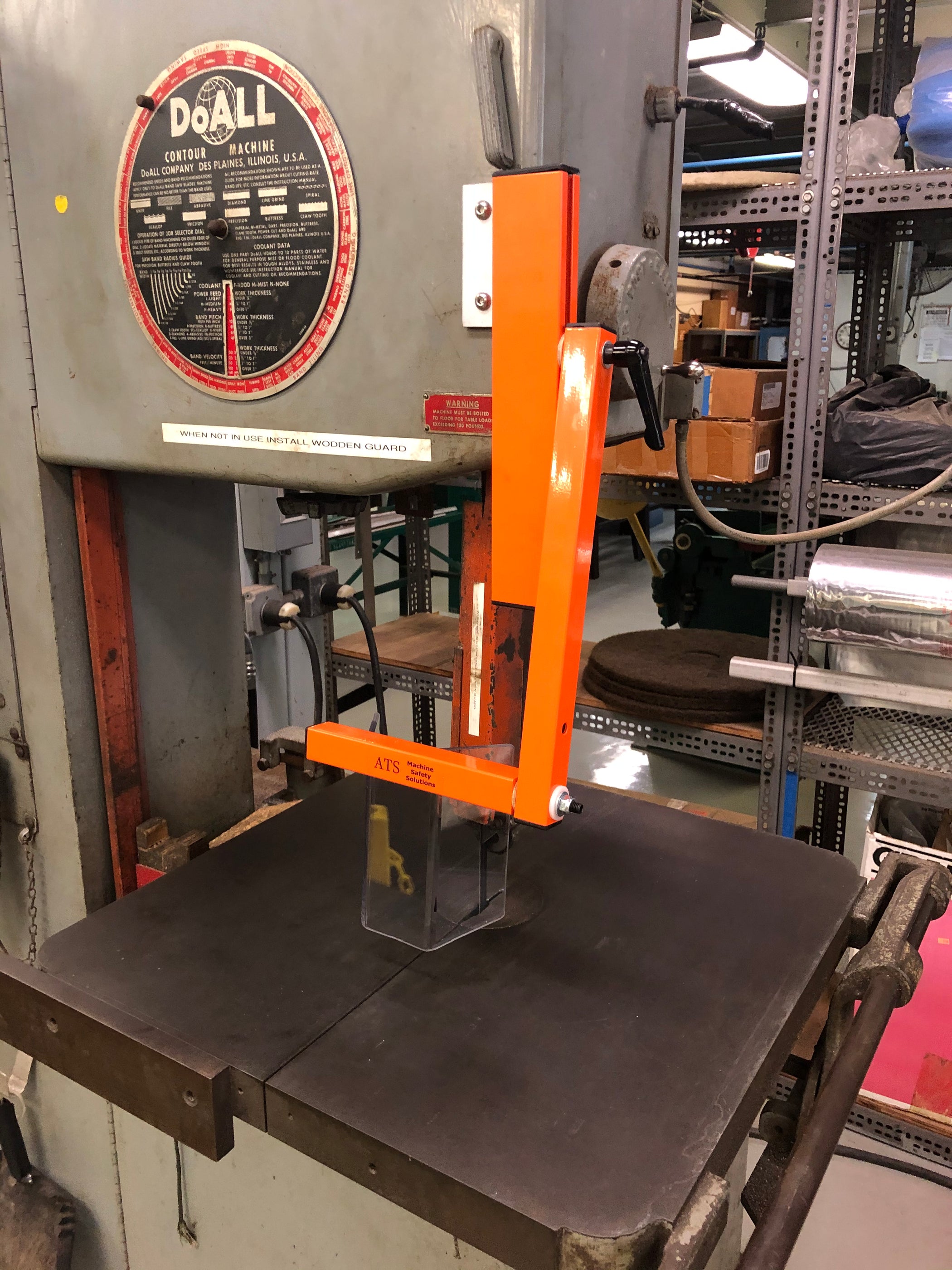 Vertical Band Saw Guard Device | ATS Machine Safety Solutions