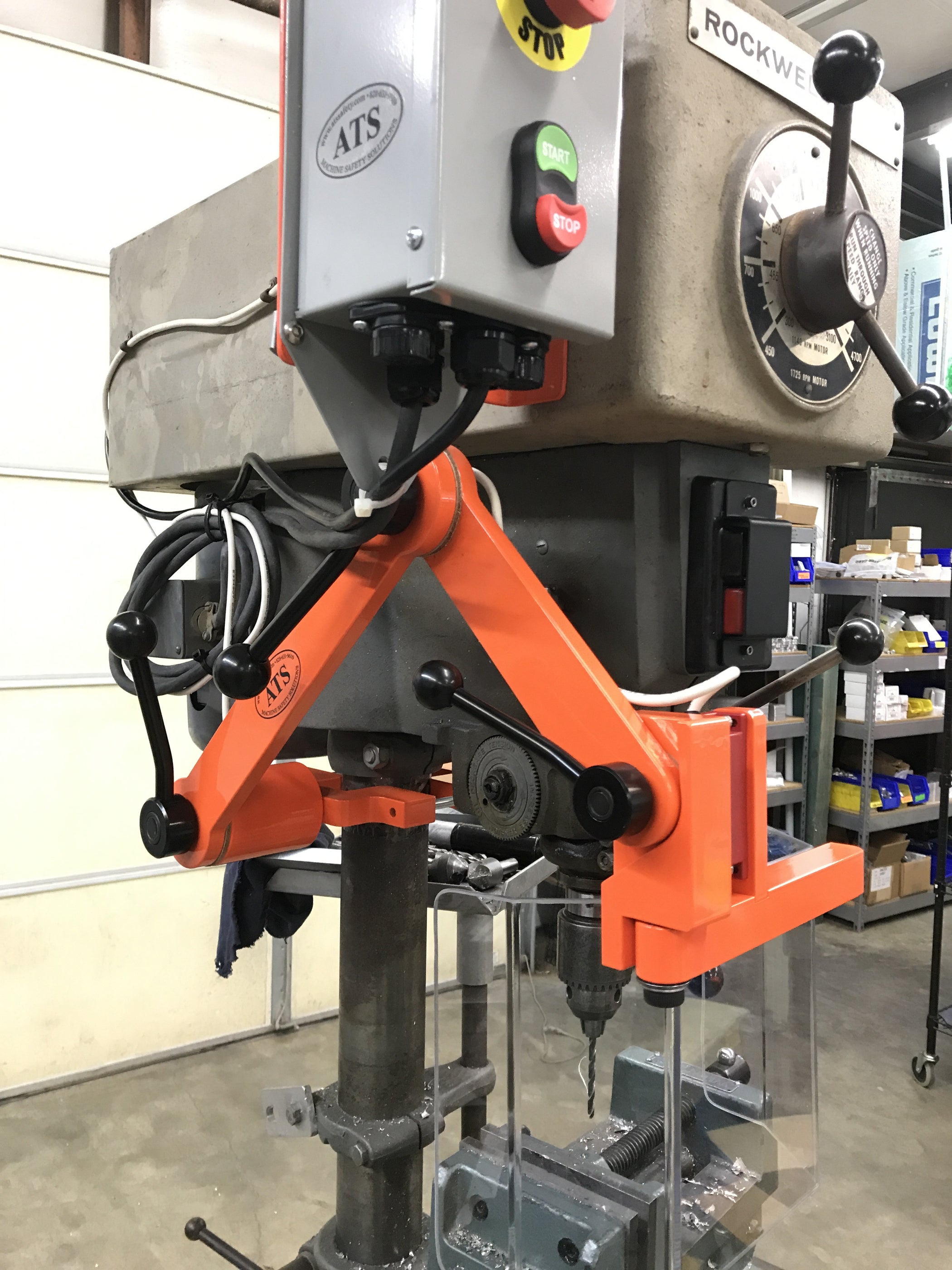 OSHA-Compliant Drill Press Guard - Up to 12" Throat