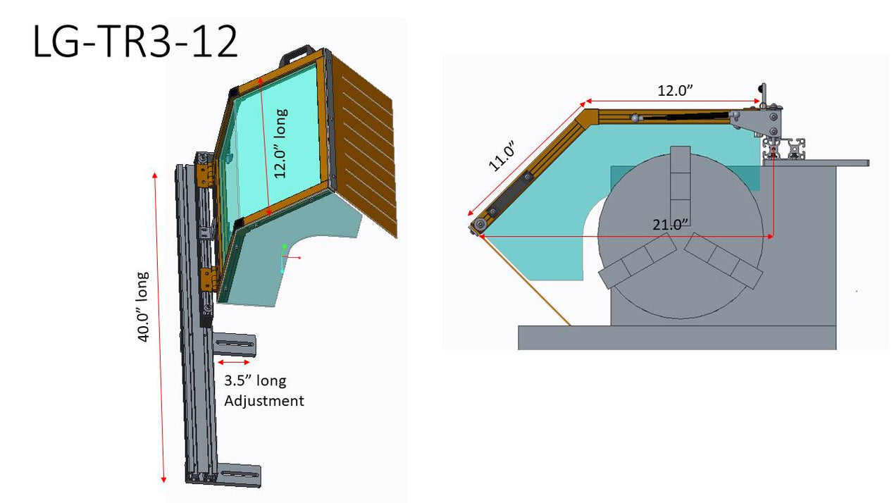 Hinged Lathe Guard - Fits 12-Inch Chuck Diameter | ATS Safety