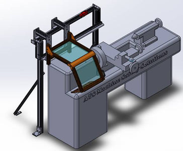 Floor-Mount Lathe Chip Guard - Hinged — ATS Machine Safety Solutions