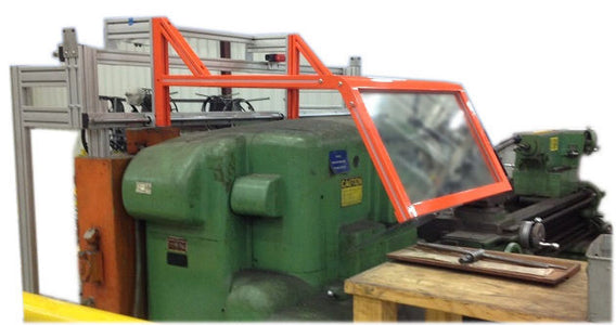 Floor-Mount Lathe Chip Guard - Sliding